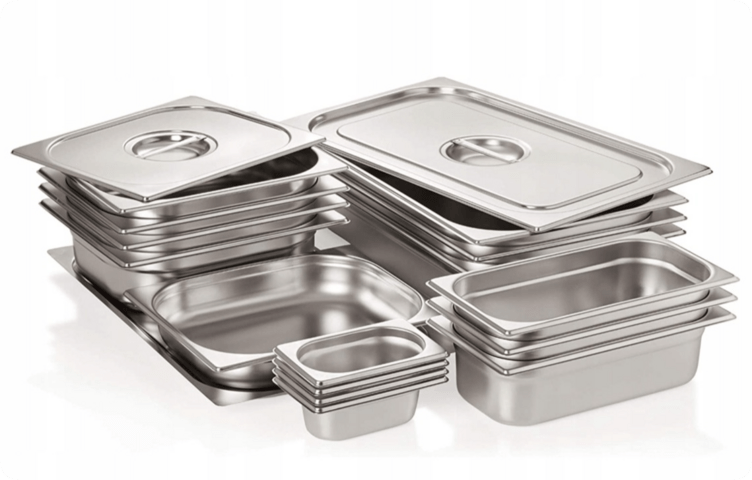 What are steel gastronorm containers used for?